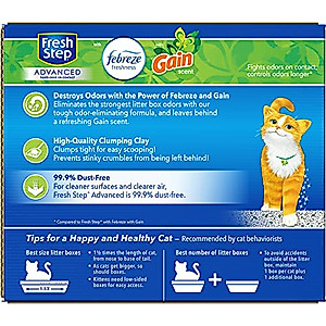 Fresh Step Clumping Cat Litter, With Gain, Advanced, Extra Large, 37 Pounds total (2 Pack of 18.5lb Boxes)