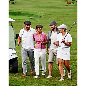 Chuarry 8 Pack Men's Mesh Flat Cap Breathable Summer Newsboy Hat Cabbie Driving Hats for Men