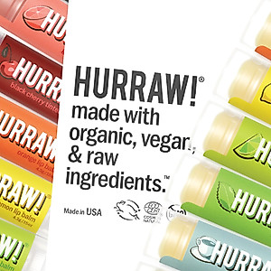 Hurraw! Black Cherry Tinted Lip Balm: (Sheer Red Tint) Organic, Certified Vegan, Cruelty and Gluten Free. Non-GMO, 100% Natural Ingredients. Bee, Shea, Soy and Palm Free. Made in USA