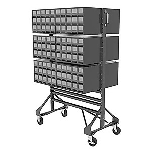 Akro-Mils 30424 Mobile Kit Caster Wheels for 30016 Two Sided Steel Rail Hanging System Garage Organizer, Gray