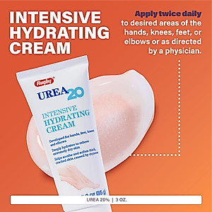 Rugby Urea 20% Intensive Hydrating Cream - Urea Cream for Feet, Hands, Knees, and Elbows - 20% Urea Intensive Strength Cream - 3 Oz