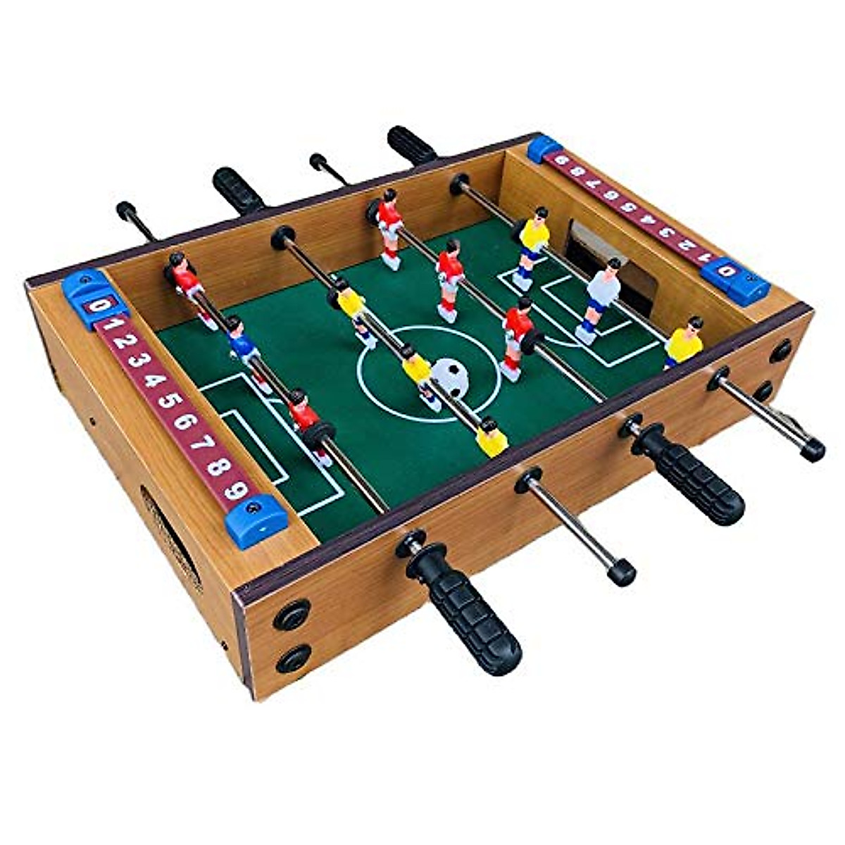 Foosball Table,Wooden Mini Tabletop Billiard Game,Easily Assemble Soccer Tabletop Competition Game,Tabletop Puzzle Finger Battle Athletic Soccer Football Game,Soccer Table for Arcades,for Family Game