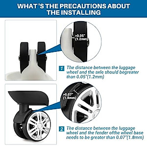 LEWSHQI 8pc Luggage Wheel Covers-Carry on Luggage Suitcase Wheels Protector/Luggage Caster Cover for Most 8-Spinner Wheels Luggage Sets,Silicone Case for Suitcases Wheel/Luggage Accessories/Black