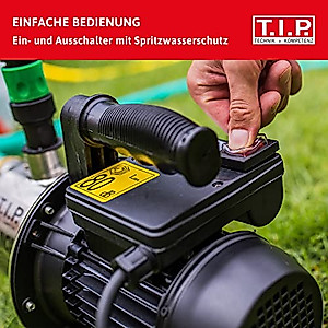 T.I.P. 30094 Clean Jet 1000 Plus Stainless Steel Garden Pump with 4 m Suction Set, up to 3300 l/h Flow Rate