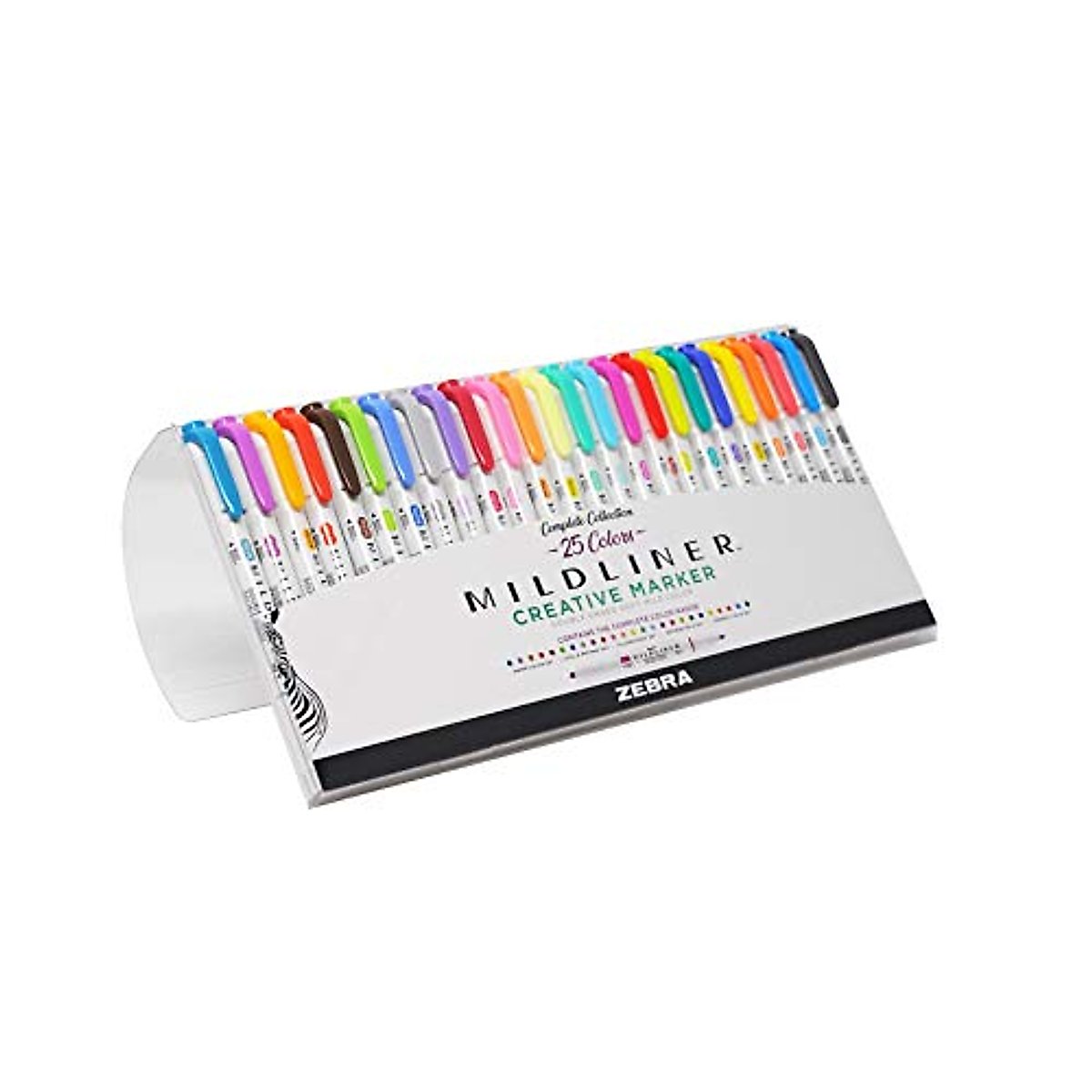 Zebra Pen 78525 Mildliner Double Ended Highlighter Set, Broad and Fine Point Tips, Assorted Ink Colors, 25-Pack