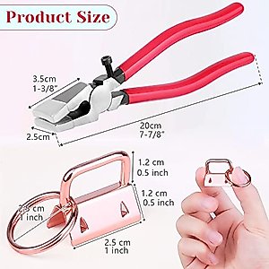 Modacraft Key Fob Hardware, Keychain Hardware Set Includes 60PCS 1 Inch Key Fob Hardware Wristlet Keychain With Key Fob Hardware Pliers Tool for Wrist Strap Key Chain, Lanyard Clasp Hardware