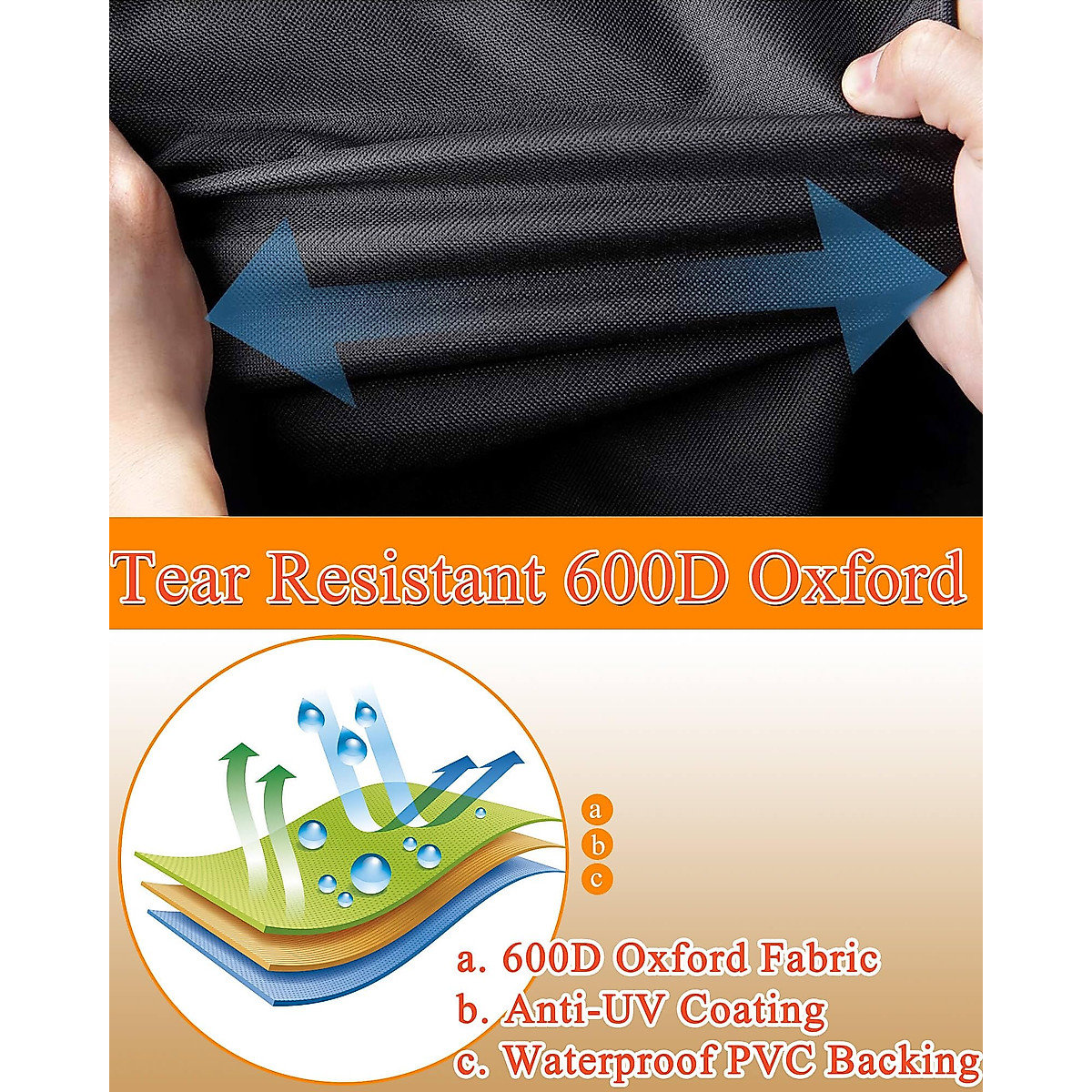 Grill Cover for Ninja Woodfire Outdoor Grill and Stand, Waterproof BBQ Barbecue Cover for Ninja OG701 OG751 Grill Smoker and Stand, Heavy-Duty 600D Oxford Fabric, 40"x24"x33", 𝐂𝐨𝐯𝐞𝐫 𝐎𝐧𝐥𝐲