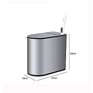 WENLII Stainless Steel Smart Trash Can Waterproof with Cover Toilet Brush Trash Bin Top Brand Luxury Business