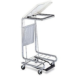 Square Chrome Step-On Hamper 18.625"W x 19.5"D x 37.75"H
