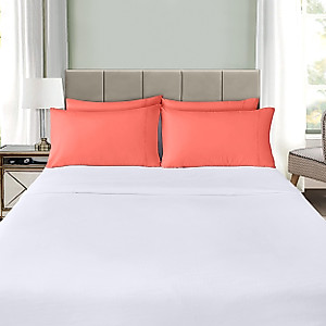 Utopia Bedding Queen Pillow Cases - Pack of 4 - Envelope Closure - Soft Brushed Microfiber Fabric - Shrinkage and Fade Resistant Pillow Covers Queen Size 20 X 30 Inches (Coral)