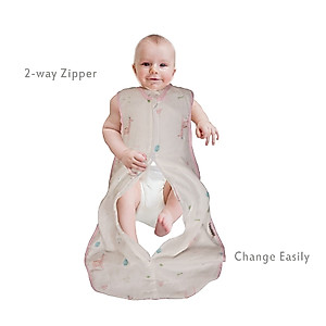 NATUZ Baby Sleep Sack Cotton Muslin Lightweight Summer Toddler Essential Sleeping Bag Soft Baby Wearable Blanket Toddler 3T Sleep Swaddle Sacks Kids Nursery Sleeping Bag 18-24 months 0.5 Tog Girl