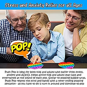 (4 Pack) Pop It Fidget Toys, Pop Its Fidgets Stocking Stuffers for Kids, Fidget Toy Pack Figit Sensory Toys Popit Popits Christmas Kids Stocking Stuffers Ideas Teens Adults Gifts Girls Boys Toddler