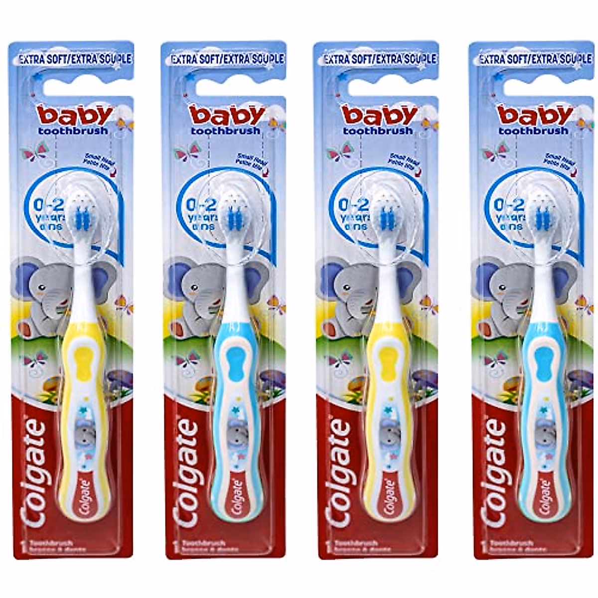Colgate My First Baby Toothbrush, Extra Soft, (Colors Vary) - Pack of 4