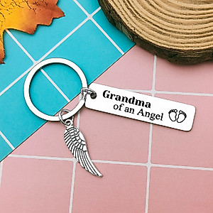 Heigebi Baby Memorial Keychain Grandma of an Keychain Loss Memorial Keychain Loss of Child Sympathy Gifts Baby Memorial Gifts for Grandma Pregnancy Loss Gifts Miscarriage Keepsake Sympathy Gift