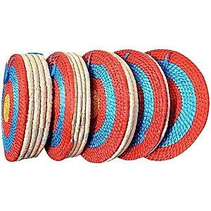 AMEYXGS 4-Ring Bullseye Archery Shooting Target Handmade Traditional Straw Target 1-5 Layer Target Solid Round for Outdoor Sports Hunting Shooting Practice (1 Layer)