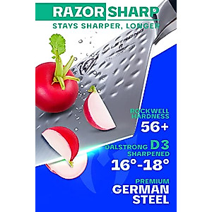 Dalstrong Serbian Chef Knife - 7.5 inch - Gladiator Series Elite - German HC Steel - Meat Cleaver Knife - Hammered Blade Finish - Razor Sharp Kitchen Knife - G10 Handle - w/Sheath - NSF Certified