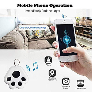 Bluetooth Tracker Key Finder Paw GPS Tracker Wireless Two Way Locator Devices Selfie Accessories Anti-Lost Alarm Wallet Key Luggage Child Pet Finder Mini Smart Tracker (Pink, PAW)