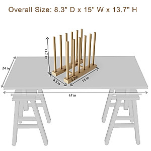 UNZERO Art Storage Rack, Art Drying Rack, Wood Storage Stand for Canvas Boards, Panel, Frame, Drawing Board, Printed Matter, Paper Pad, Backing Plate (8.3" D x 15" W x 13.7" H)