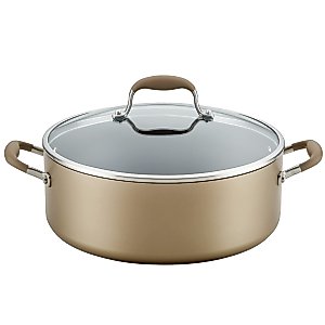 Anolon Advanced Home Hard-Anodized Nonstick Wide Stock Pot/Stockpot (7.5-Quart, Bronze)