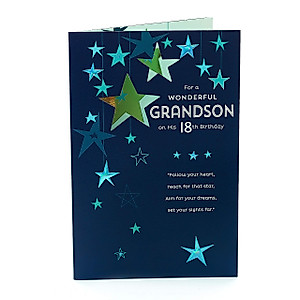 UK Greetings 18th Birthday Card for Grandson - Sentimental Design