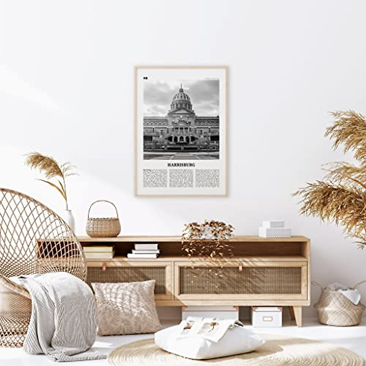 Harrisburg Print Black and White, Harrisburg Wall Art, Harrisburg Poster, Harrisburg Photo, Harrisburg Map, Pennsylvania, USA, United States