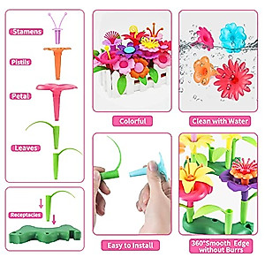 CENOVE Toddler Toys for 3 4 5 6 7 Year Old Girls and Boys,Flower Garden Building Toy with Carry Box, STEM Toys for Preschool Children Educational Activity