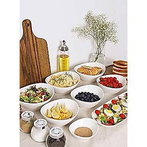 Teocera Porcelain Small Bowls, Dessert Bowls Set - 6 Ounce for Ice Cream, Small Side Dishes, Set of 6, White