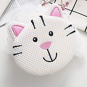 Loofah Sponge,4 Pack Shower Sponge,Mesh Brush Luffa Body Scrubber Gift for 2-14 Year Old Boy and Girl,Bath Toy Gift for Kid,Baby Shower Essential Skin Care, Soft Bathing Accessories