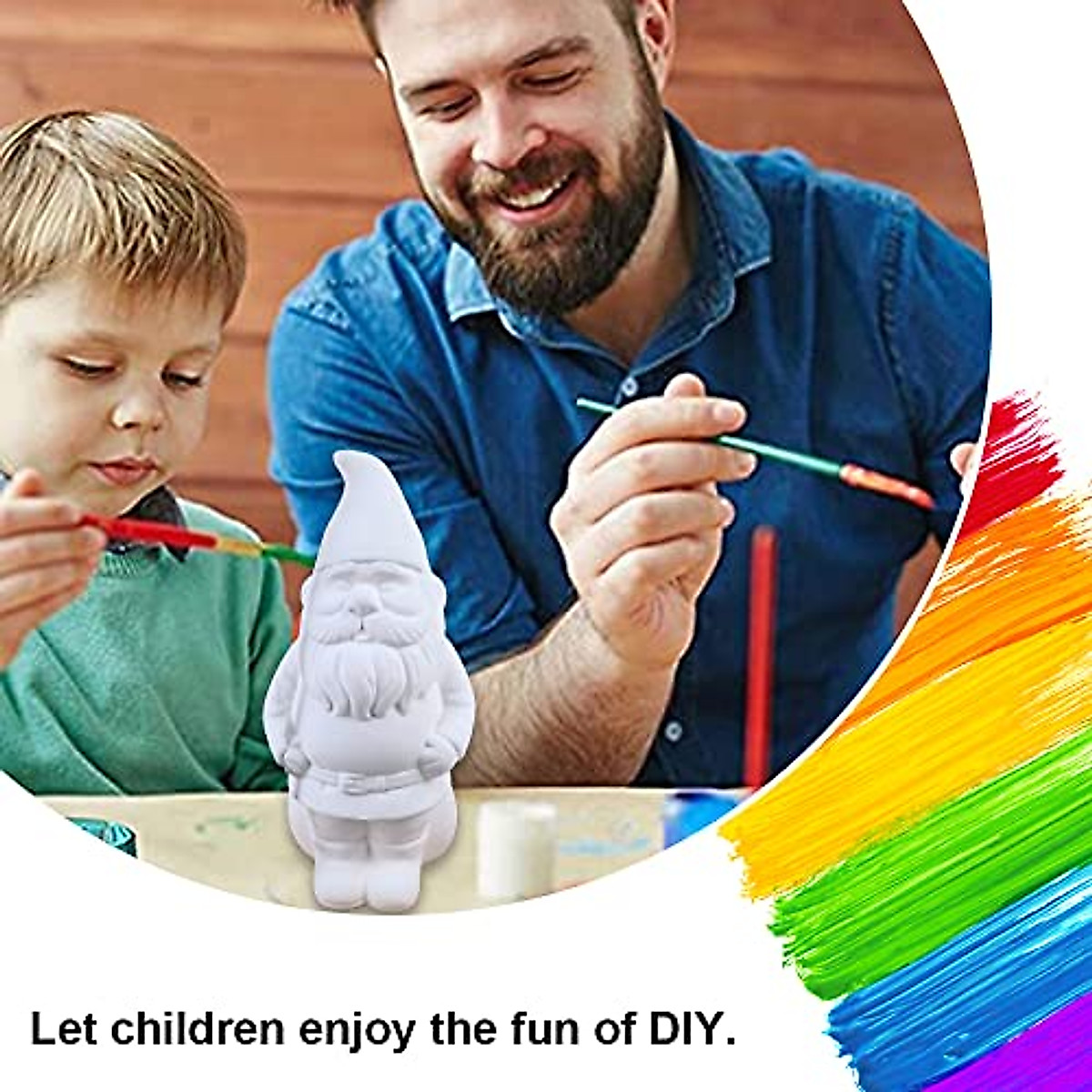 Garden Gnome Statue Paintable Gnome Figurines Ornament Creative Paint Your Own Garden Gnome Craft Activity for Outdoor Children Decorative Ornament