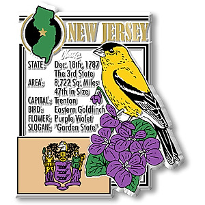 New Jersey Six-Piece State Magnet Set by Classic Magnets, Includes 6 Unique Designs, Collectible Souvenirs Made in The USA