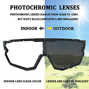 SportsSunglasses PhotochromicCyclingGlasses 3 lenses Cycling, Baseball,Fishing, Ski Running,Golf (Black)