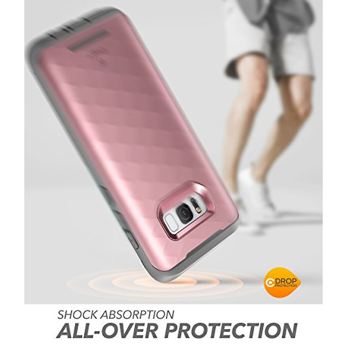 Galaxy S8 Case, Clayco [Hera Series] [Updated Version] Full-Body Rugged Case with Built-in Screen Protector for Samsung Galaxy S8 (2017 Release) (Rosegold)