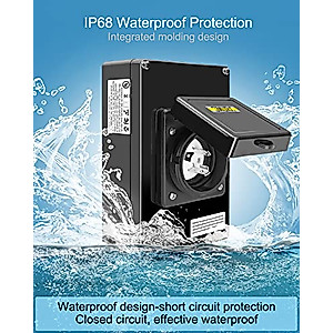 7500W Waterproof Portable Generator Through-The-Wall PWR Transfer Kit, Wall Pass Through PWR Transfer Kit, 120V 30 Amp Outdoor Generator Transfer Switch Generator Power Inlet Box, 3 Pin L5-30P Plug