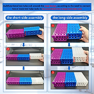 Saricho Multi-Function 4-Sided Test Tube Racks, 4-Way Test Tube Racks,Test Tube Holders, Pack of six(Blue, Purple,White, Yellow, Green and Orange)