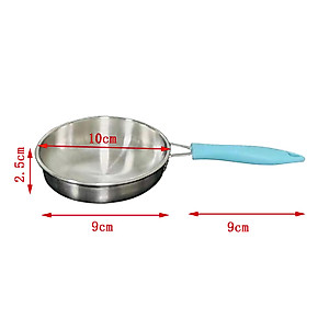 IEUDNS Frying Pan Sauce Pan Kitchen Cookware Multipurpose Stainless Steel Milk Pot Nonstick Wok Egg Frying Pan for Party, Restaurant, Kitchen Home, Blue frying pan