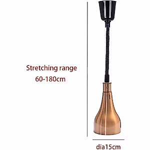 Food Heating Lamp Food Warming Lamp Heat Lamp for Food, Food Warmer Lamp Hanging Telescopic Heating Lamps for Buffet Kitchen Restaurant Adjustable Height,