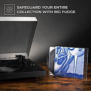 BIG FUDGE Premium Master Vinyl Record Sleeves - 25x Record Inner Vinyl Sleeves for 7" Vinyl Record Storage. Clear 3-Layer LP Sleeves with Anti-Static Rice Paper. Acid Free, Archival Album Sleeves