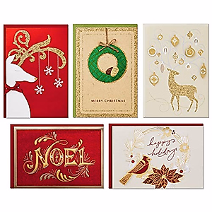 Hallmark Boxed Handmade Christmas Cards Assortment (Set of 24 Special Holiday Greeting Cards and Envelopes) (1XPX5156)