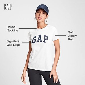 GAP Womens Classic Logo Tee T-Shirt, White, X-Large US