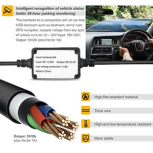 Dash Cam Hardwire Kit Mini USB Hard Wire Kit Fuse for Dashcam and 8 Fuse Tap Cable and Installation Tool 11.5ft 12V-30V to 5V/2A Mini-USB Port Charger Power Cord