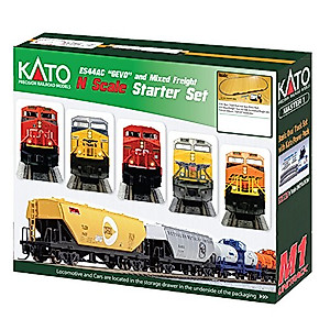 Kato KAT1060024 N ES44AC Freight Train Set, BNSF/Wedge