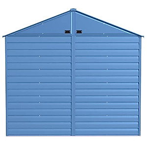 Arrow Shed Select 8' x 8' Outdoor Lockable Steel Storage Shed Building, Blue Grey