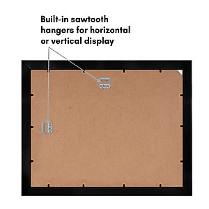Americanflat 5x7 Double Picture Frame with Shatter-Resistant Glass - Fits Two 5x7 Photos or One 11x14 Picture - Signature Collection - Photo Frame for Wall Display - Black