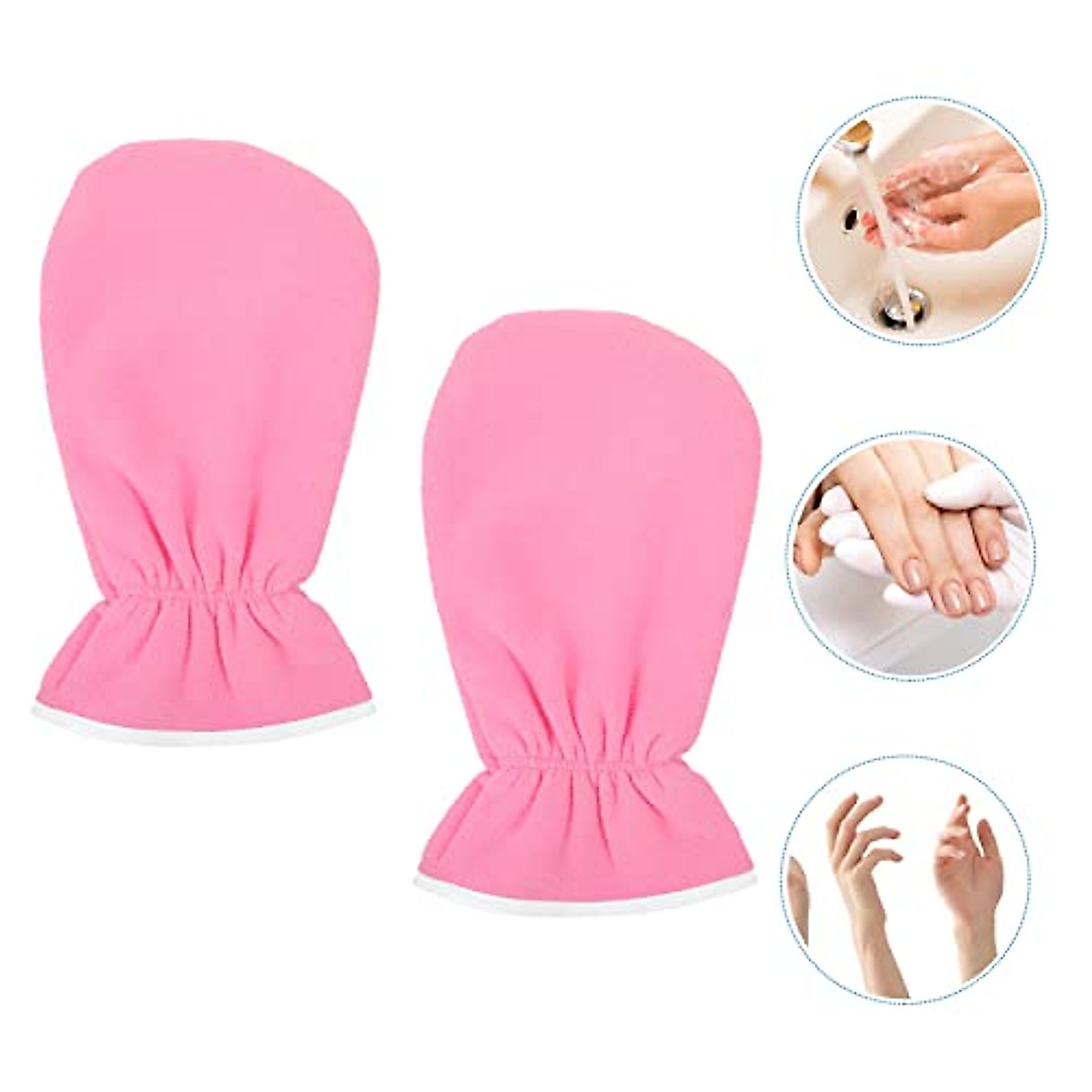 Beaupretty 1 Pair Exfoliating Hand Mask Gloves Disposable Hand Moisturizer Gloves Spa Gloves Exfoliating Body Mitt Gel Hand Gloves Exfoliate Glove Flannel Pink Mositurizing Glove Moisturizing