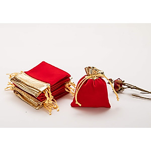 KAOYOO 25pcs 4.7"x5.9"/12cmx15cm Drawstring Velvet Gift Bags for Wedding,Birthdays,Christmas, Jewelry Packing