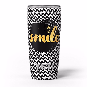 Design Skinz Smile Sketch on Foil - Skin Decal Vinyl Wrap Kit Compatible with The Yeti Rambler Cooler Tumbler Cups