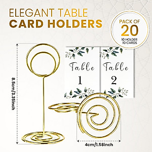 Generic 16 Pieces Table Card Holder 8 inches Table Number Holders Place Steel Card Holders for Photos, Food Signs, Memo Notes, Weddings, Restaurants, Birthdays