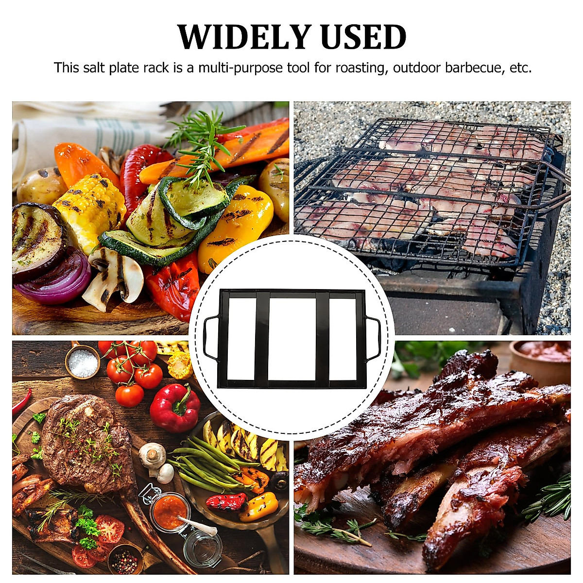 YARNOW Salt Block Holder Salt Plate Holder Metal Holder for 8x12 Salt Block