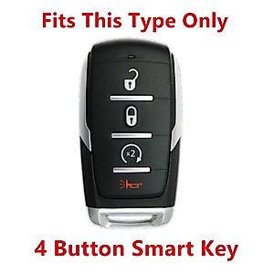 Rpkey Silicone Keyless Entry Remote Control Key Fob Cover Case protector Replacement Fit For 2019-2020 RAM 1500（4-Button）2 black