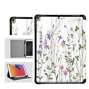 Soft TPU Case for iPad 10.2 / Air 3 10.5 2019 / iPad Pro 10.5 2017, Auto Sleep/Wake with Apple Pencil Holder [Anti Fingerprint][Anti Dirt][Waterproof][Anti Scratch] Case Cover (Country Garden)